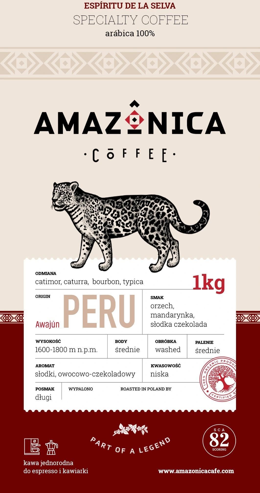 Kawa Peru Awajun Kawa Ziarnista Średnio Palona 1kg - Ceny i opinie ...