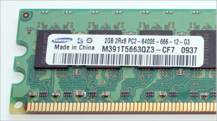 Samsung RAM 2GB SAMSUNG DDR2 800MHz PC2-6400 ECC Unbuffered DIMM ...