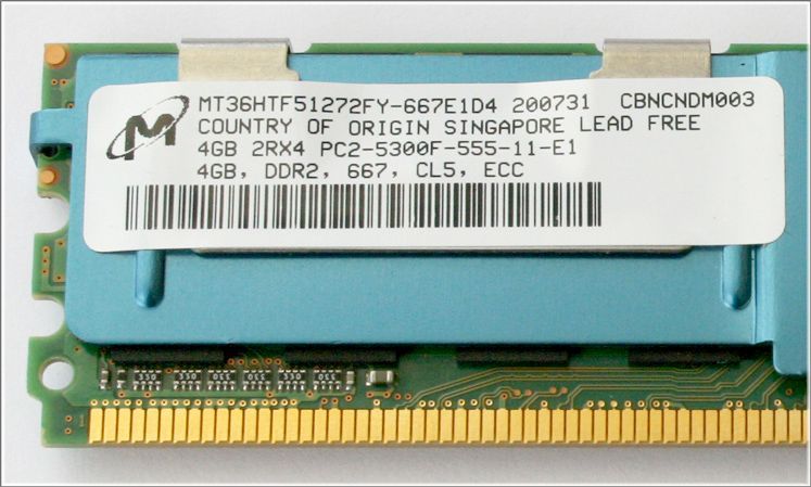 Micron RAM 4GB MICRON FB-DIMM DDR2 667MHz PC2-5300 ECC Fully Buffered DIMM MT36HTF51272FY ...