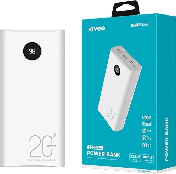 Powerbank Kivee 20000mAh Biały - Opinie i ceny na Ceneo.pl