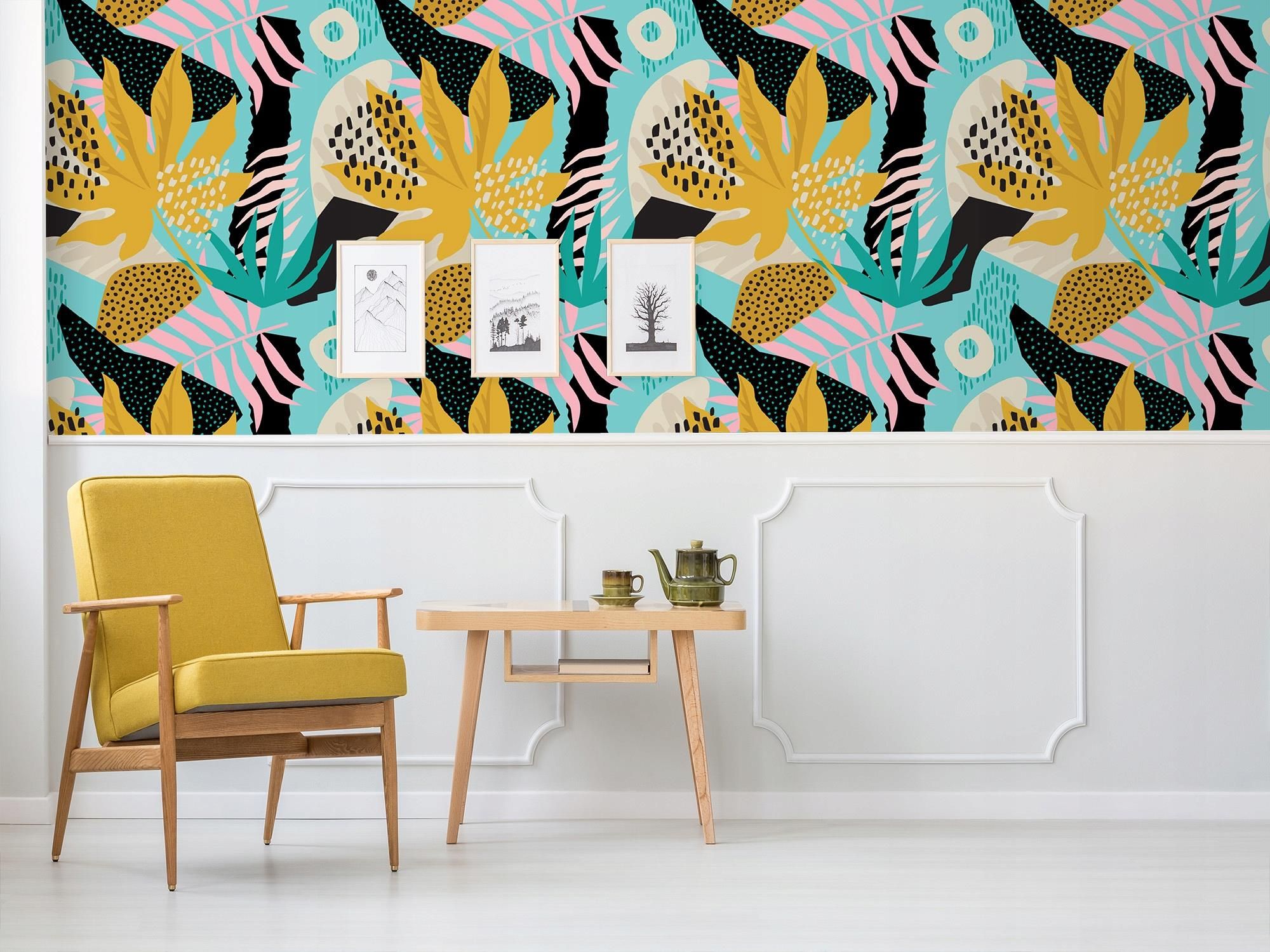 PRINTEDWALL TAPETA RETRO LIŚCIE GRAFICZNA T0674 - Opinie i ceny na Ceneo.pl