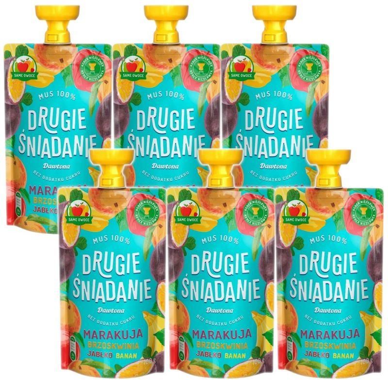 Dawtona Drugie śniadanie Mus 100% marakuja brzoskwinia jabłko banan ...