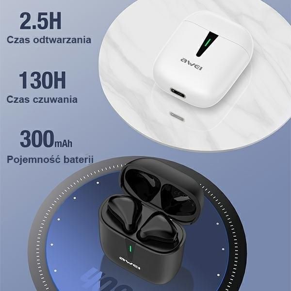 Słuchawki Awei 5.0 T21 Tws + Stacja Dokująca Czarny (AWE000071 ...