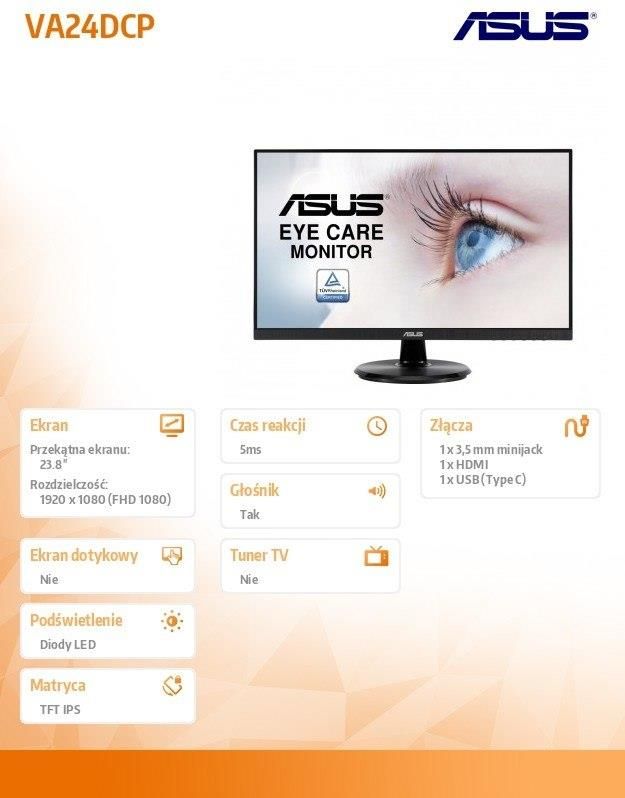 Monitor Asus VA24DCP - Opinie i ceny na Ceneo.pl