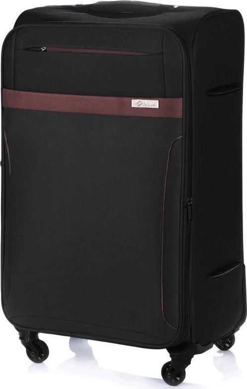 Solier Luggage Średnia Walizka Miękka M Solier Stl1316 Czarno-Brązowa ...
