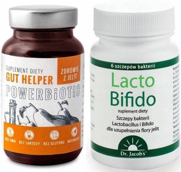 Zestaw na jelita: Powerbiotic Gut Helper 60kapsułek + Dr.Jacobs ...