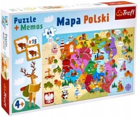 Trefl Puzzle 44el. Mapa Polski 91713 - Ceny i opinie - Ceneo.pl