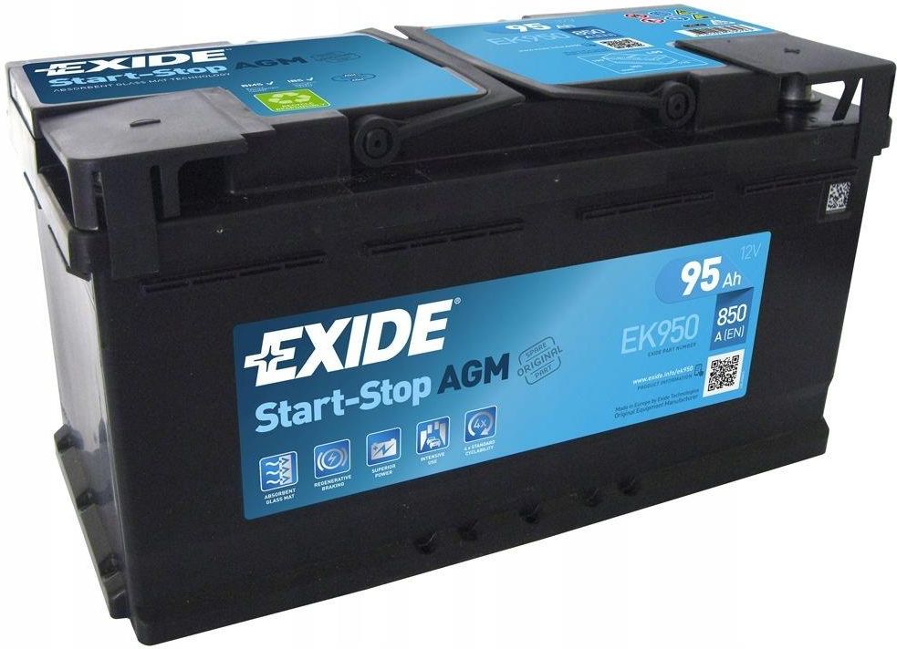 Akumulator Exide Start Stop Agm 95Ah 850A Ek950 - Opinie i ceny na Ceneo.pl
