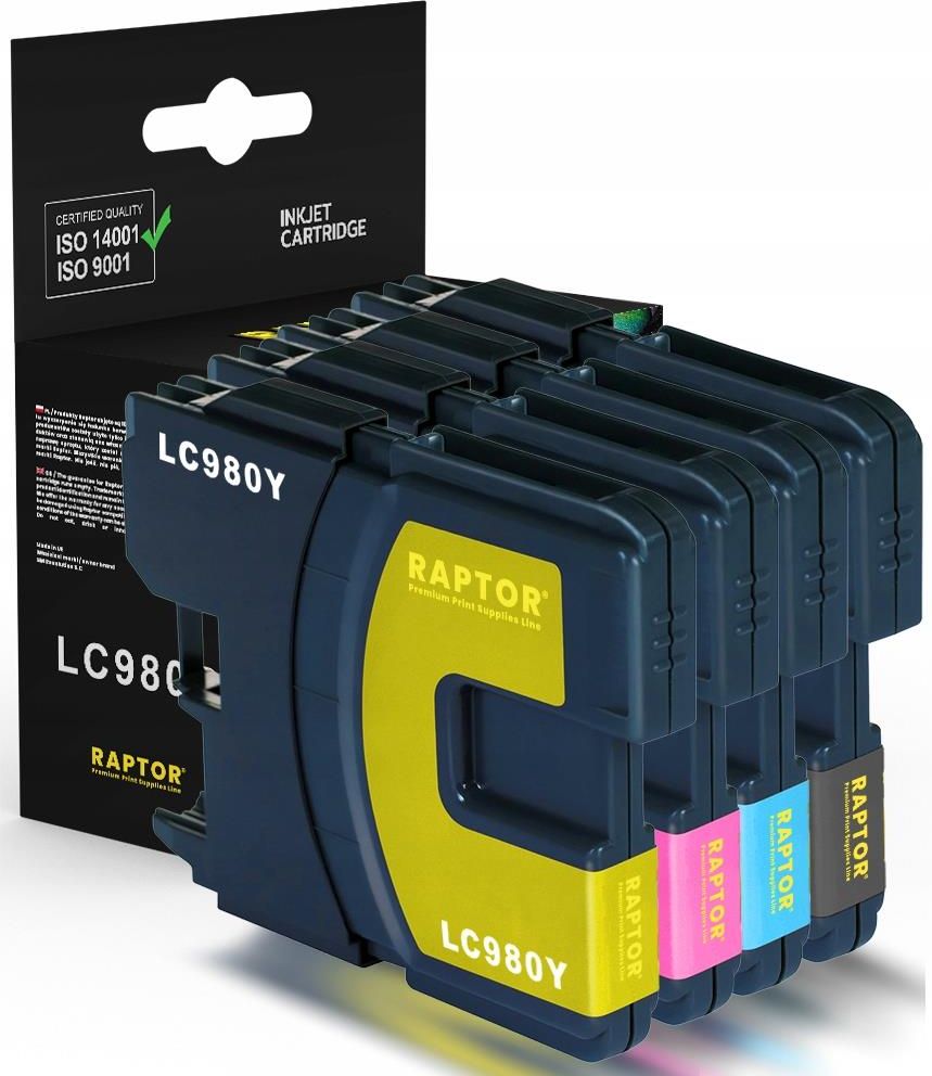 Tusz RAPTOR 4X TUSZ DO BROTHER LC980 DCP-145C DCP-163C DCP165C do ...