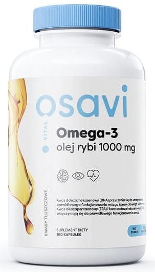 OSAVI Omega-3 Olej Rybi 1000mg 180 Kapsułek żelowych Cytryna - Opinie i ...
