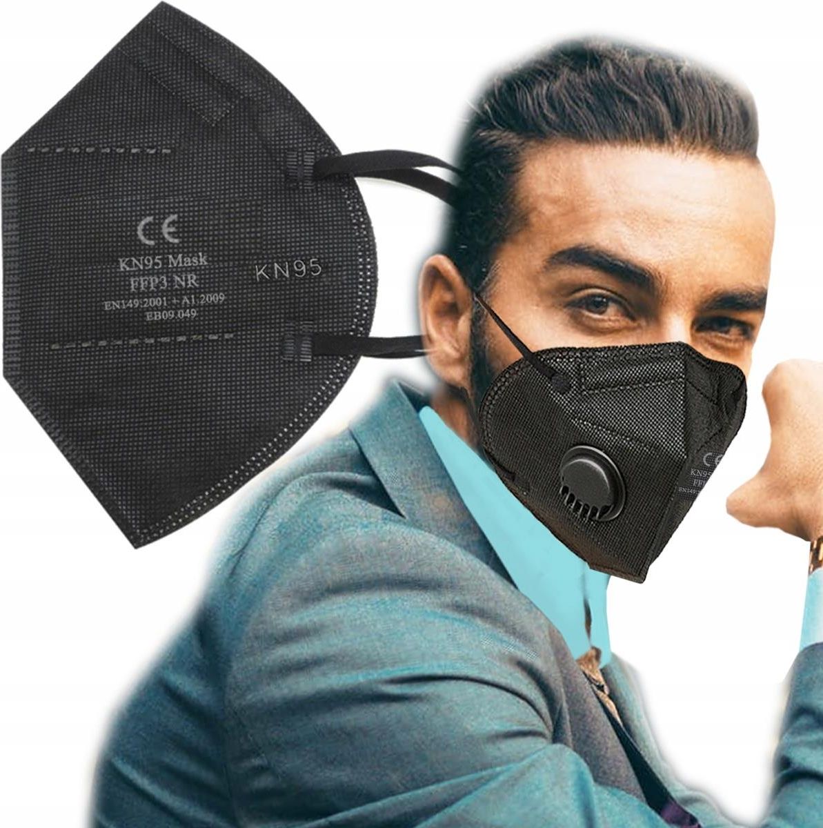 Maska Kn95 Ffp3 Z Zaworkiem Maseczka Ochronna Ce - Ceny i opinie - Ceneo.pl