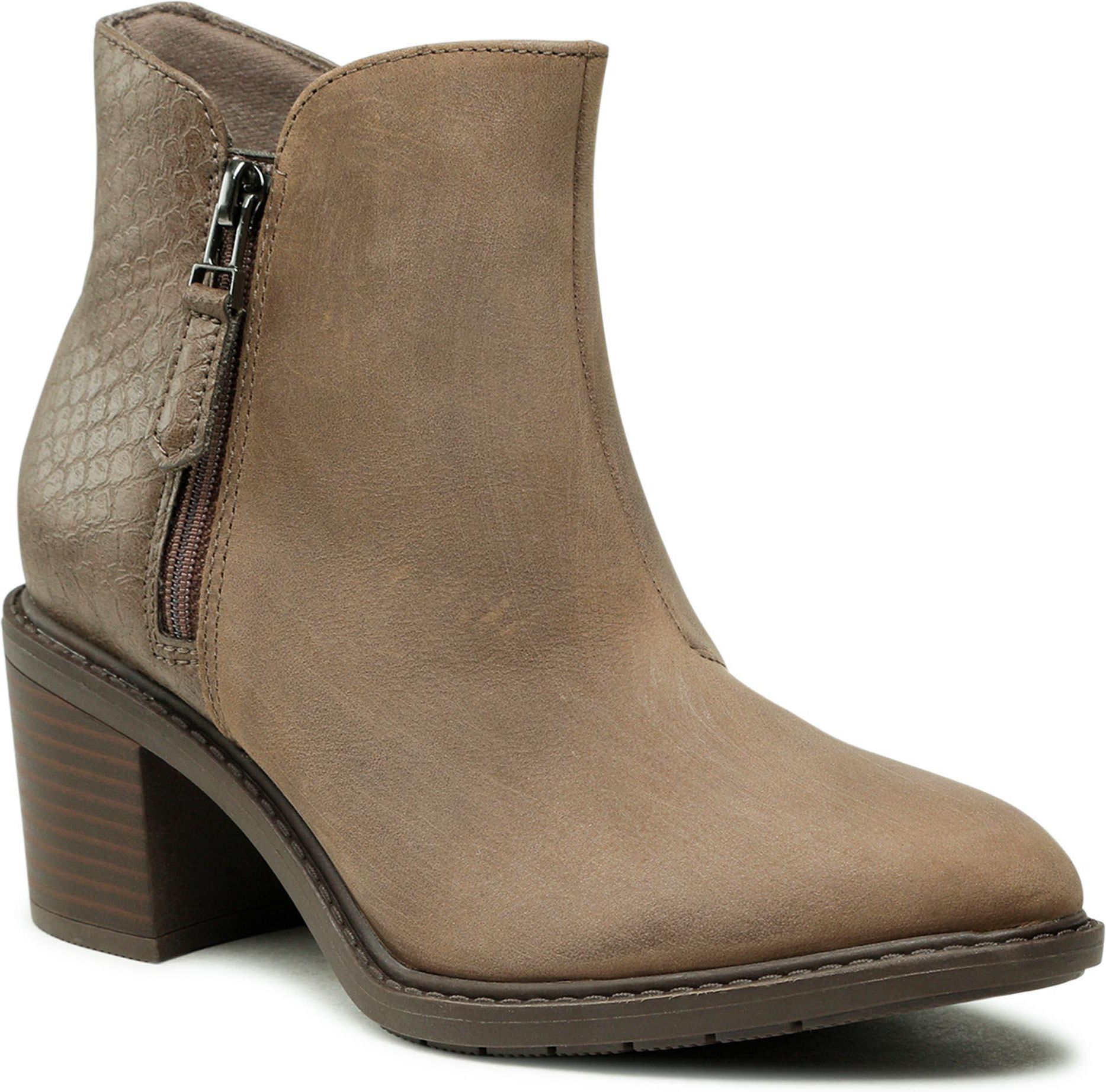 Botki CLARKS - Scene Zip 261619724 Dark Taupe - Ceny i opinie - Ceneo.pl