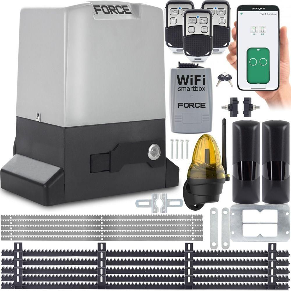 Napęd do bramy ZESTAW DO BRAM FORCE 760 WIFI PILOT 5xLISTWA LAMPA faac ...