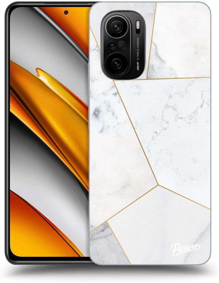 Silikonowe czarne etui na Xiaomi Poco F3 - White tile - Etui na telefon ...