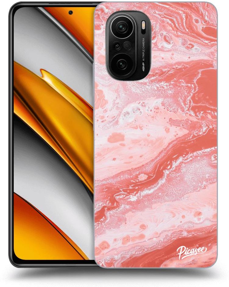 Silikonowe przeźroczyste etui na Xiaomi Poco F3 - Red liquid - Etui na ...