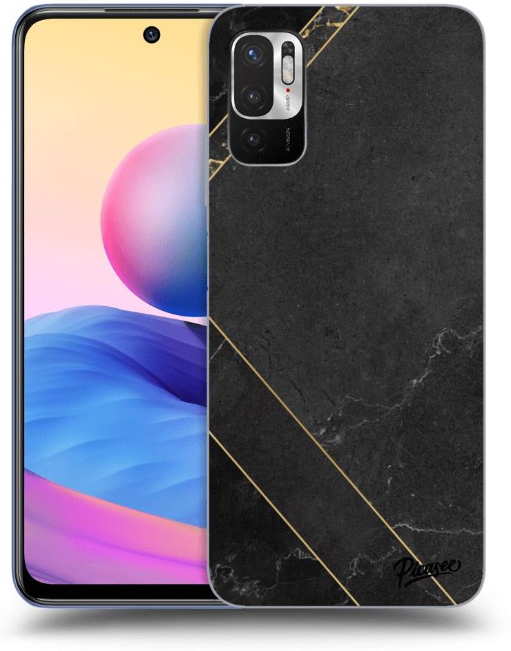Silikonowe czarne etui na Xiaomi Redmi Note 10 5G - Black tile - Etui ...