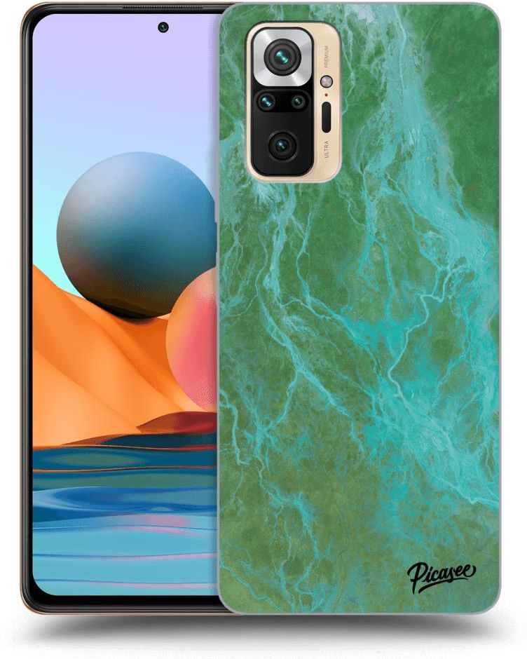 Silikonowe czarne etui na Xiaomi Redmi Note 10 Pro - Green marble ...