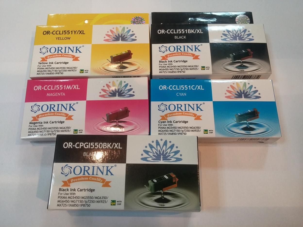 Tusz ORINK 5X XXL DO CANON PIXMA IP7250 MG5650 MG5550 (PGI550KPL) do ...
