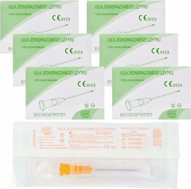 Drobne akcesoria medyczne Cezetel Igły Iniekcyjne Igła Iniekcji 25G 0 ...