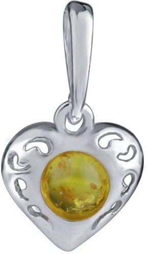 Amber Art Gutowski SREBRNY WISIOREK SERDUSZKO Z BURSZTYNEM 1019523 ...