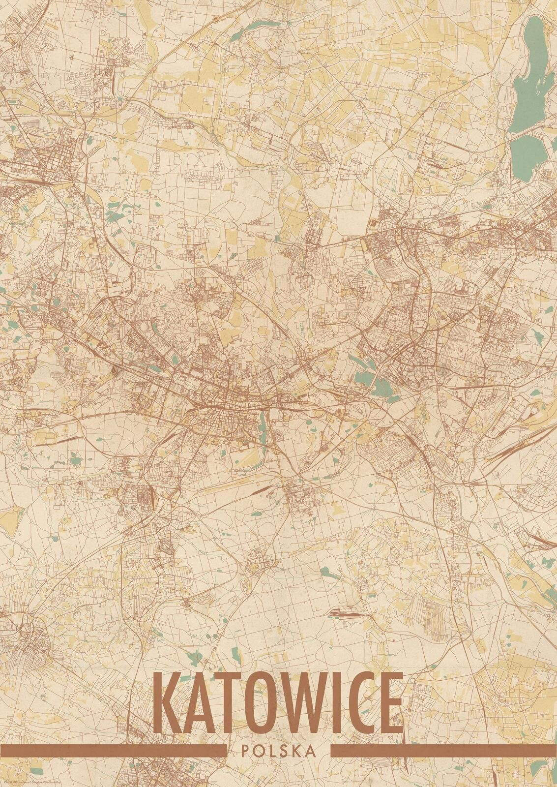 DANIELOO KATOWICE MAPA MIASTA - PLAKAT A2 42X59,4 CM CM - Opinie i atrakcyjne ceny na Ceneo.pl