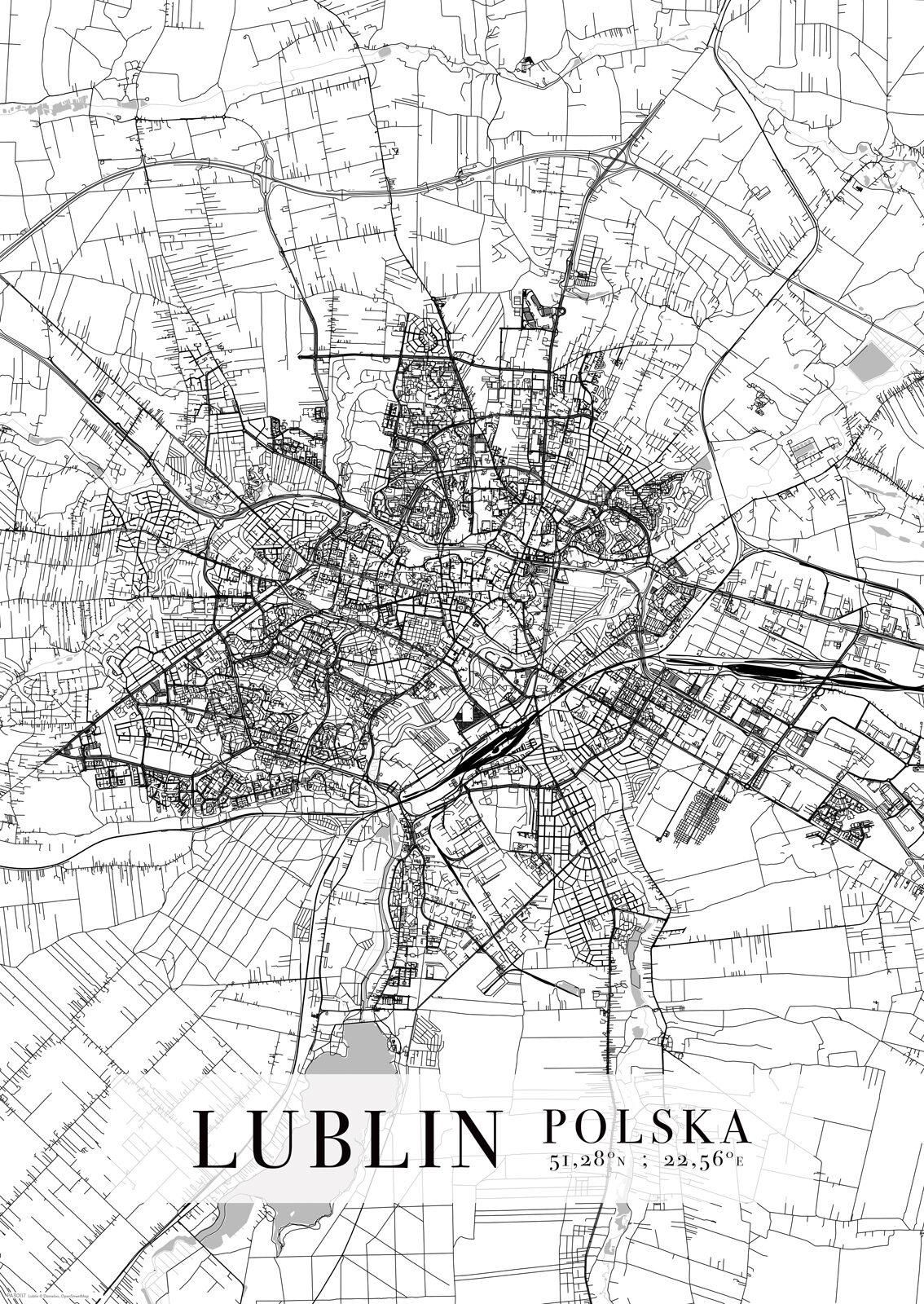 DANIELOO LUBLIN MAPA MIASTA - PLAKAT A3 29,7X42 CM CM - Opinie i ...
