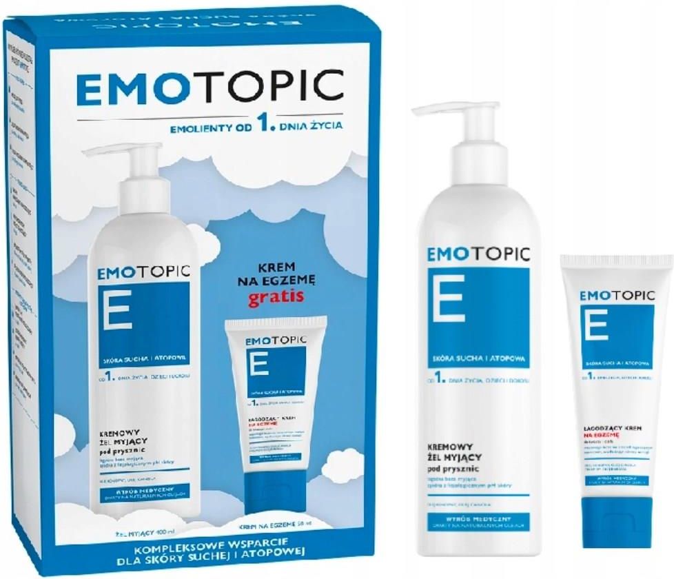 Dermokosmetyk EMOTOPIC Zestaw kremowy żel myjący 400 ml + Łagodzący ...