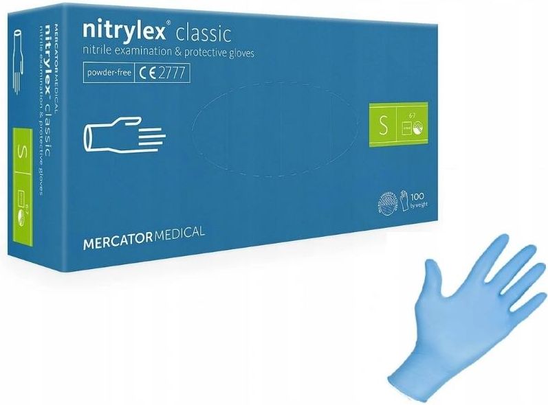 Mercator Rękawiczki Nitrylowe Nitrylex Classic 100 Szt S - Ceny i opinie - Ceneo.pl