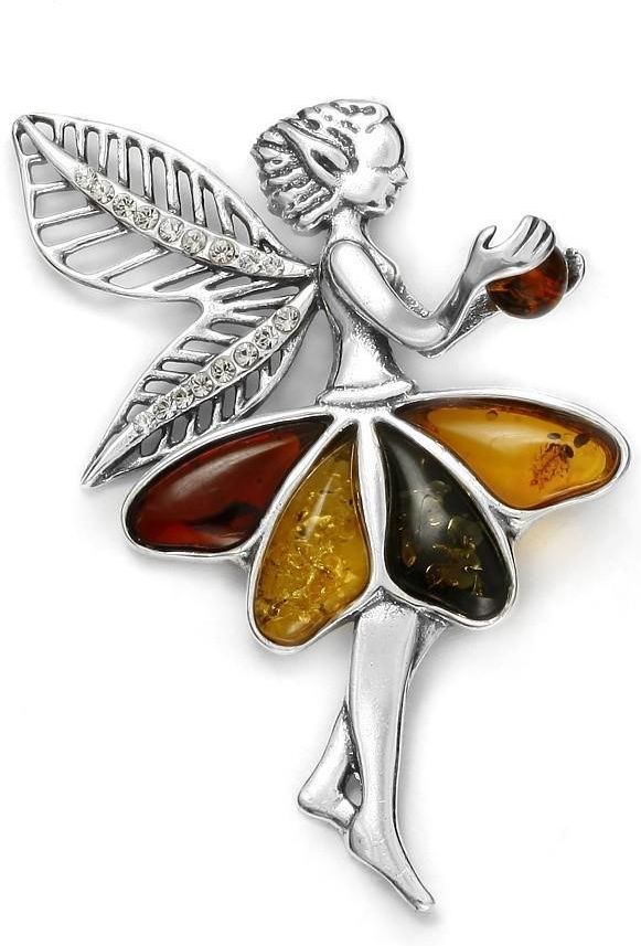 AMBER ART GUTOWSKI SREBRNY WISIOREK WROZKA Z BURSZTYNEM - Ceny i opinie ...