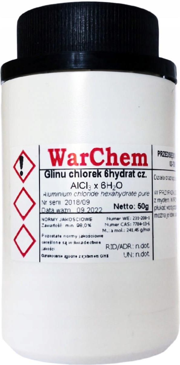 Warchem Chlorek Glinu 6Hydrat Czysty 50G - ceny i opinie - Ceneo.pl Warchem Chlorek Glinu 6Hydrat Czysty 50G - ceny i opinie - Ceneo.pl