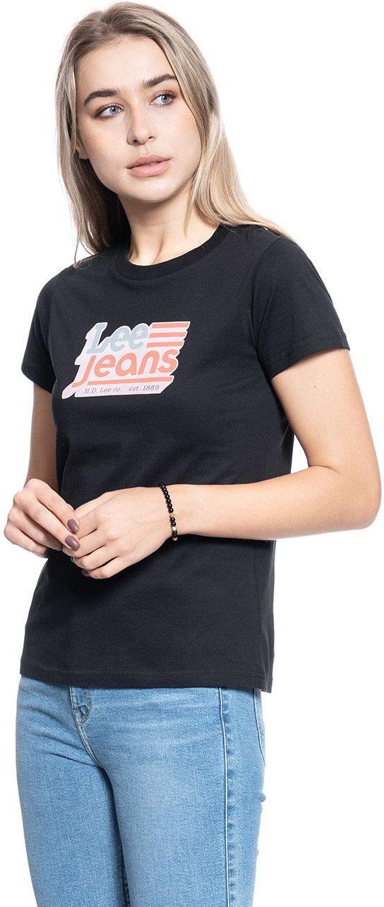 DAMSKI T-SHIRT LEE CREW NECK TEE BLACK L41LYG01 - Ceny i opinie - Ceneo.pl