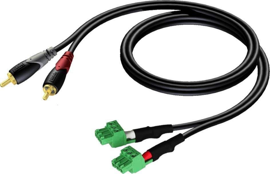 Procab Kabel Terminal Block X2 - Rca (Cinch) 1M Czarny (Cla832/1 ...