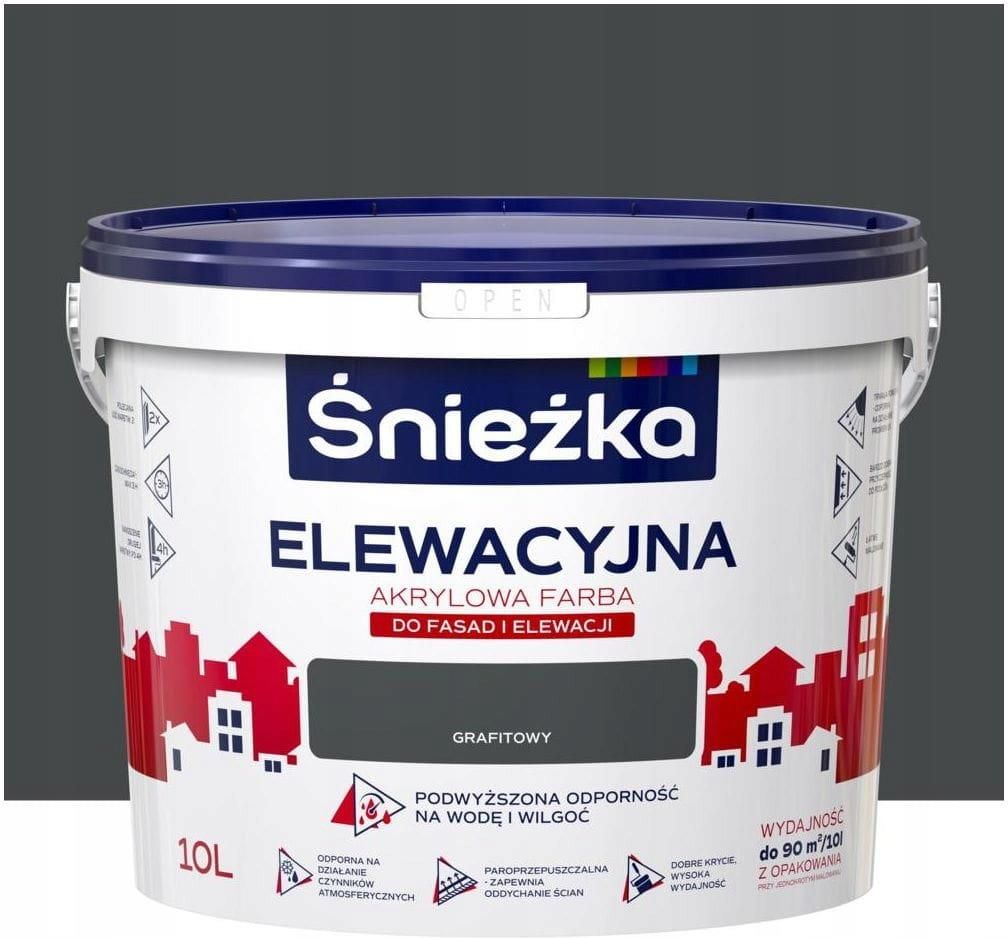 Farba Śnieżka Farba elewacyjna akrylowa Grafitowy 10 l - Opinie i ceny na Ceneo.pl