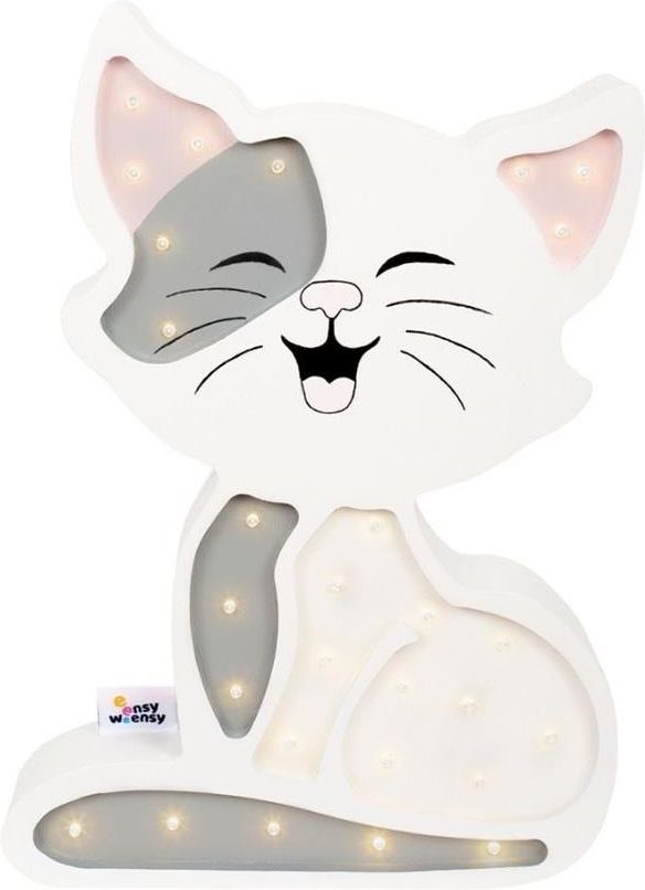 Lampka Dziecięca Kitten White Lily Nocna Led Kotek Stojąca Kinkiet Dla ...