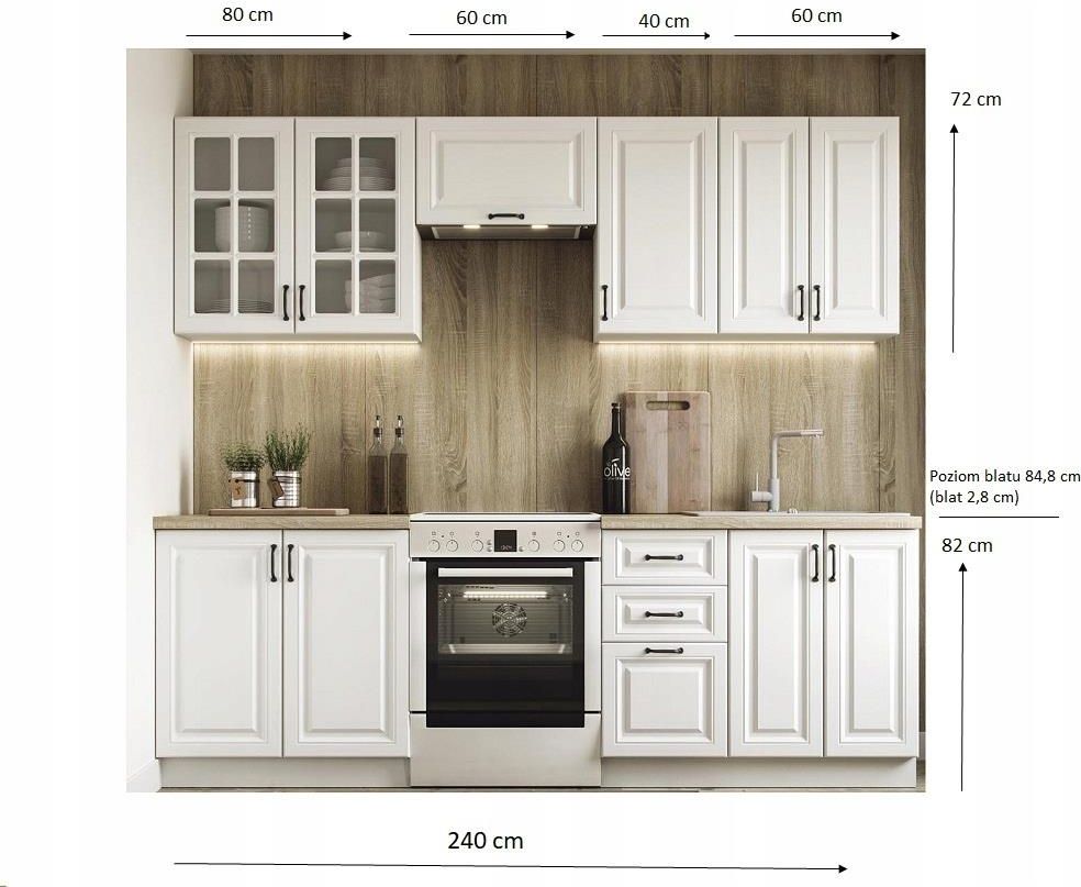 Halmar Meble Kuchenne Elizabeth 240 Biały Mat 8651813 - Opinie i ...