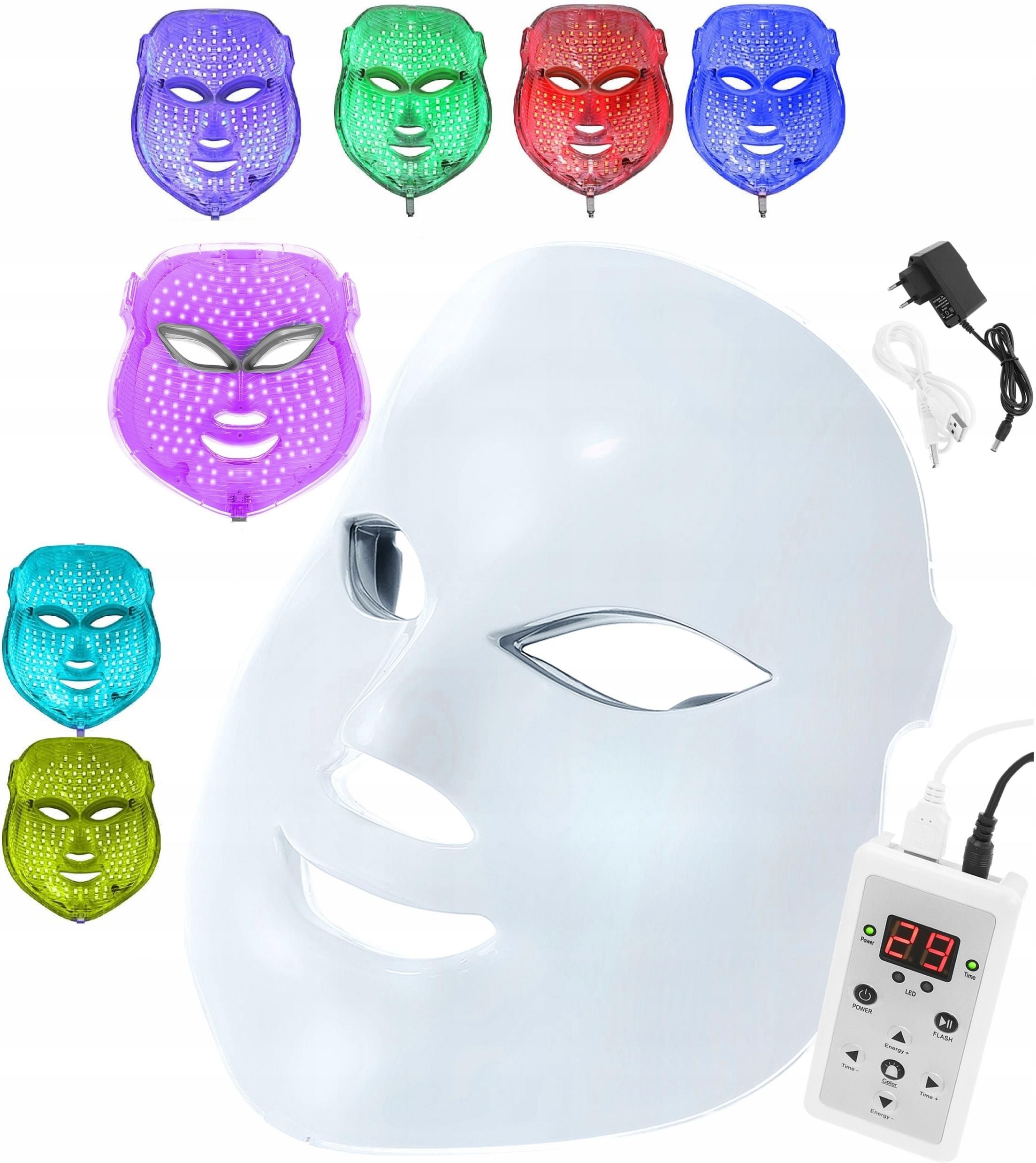 Profesjonalna Maska Led 7 Kolorów Terapia Światłem - Ceny i opinie ...