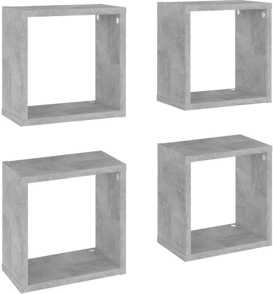 Vidaxl Półki Ścienne Kostki 4 Szt Szarość Betonu 26X15X26 Cm 13452 ...