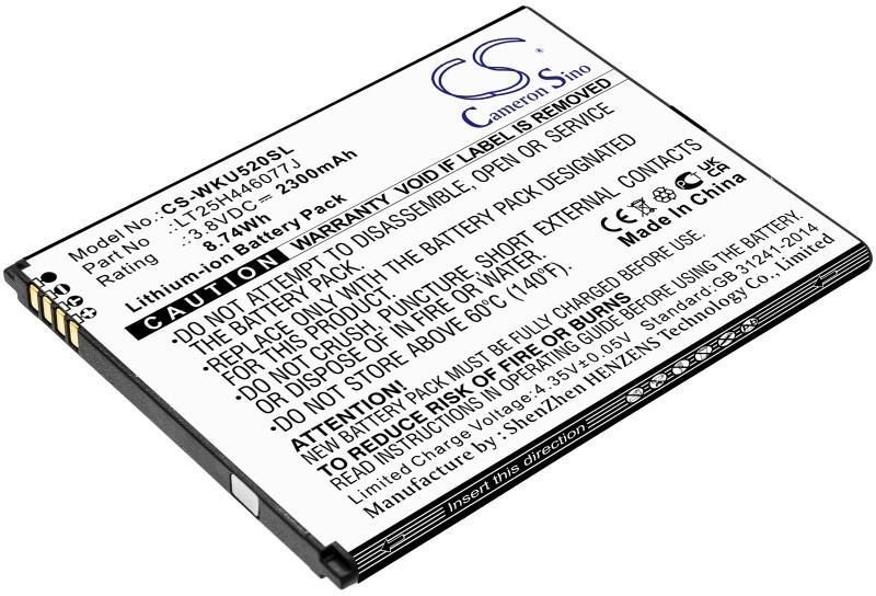 Cameron Sino Wiko RIDE 2 LT25H446077J 2300mAh 8.74Wh Li-Ion 3.8V ...