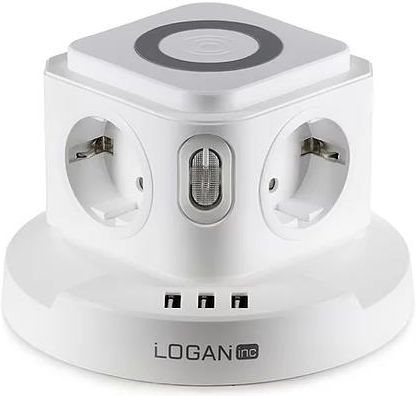 Ładowarka do telefonu Uniwersalny przedłużacz sieciowy z funkcją ładowania bezprzewodowego Logan ...