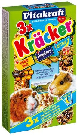 VITAKRAFT Kracker mix - kolba miód popcorn dla świnki morskiej 3szt ...
