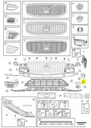 Pokrowiec samochodowy VOLVO EMBLEMAT LOGO GRILL POLESTAR OE 32282799 ...