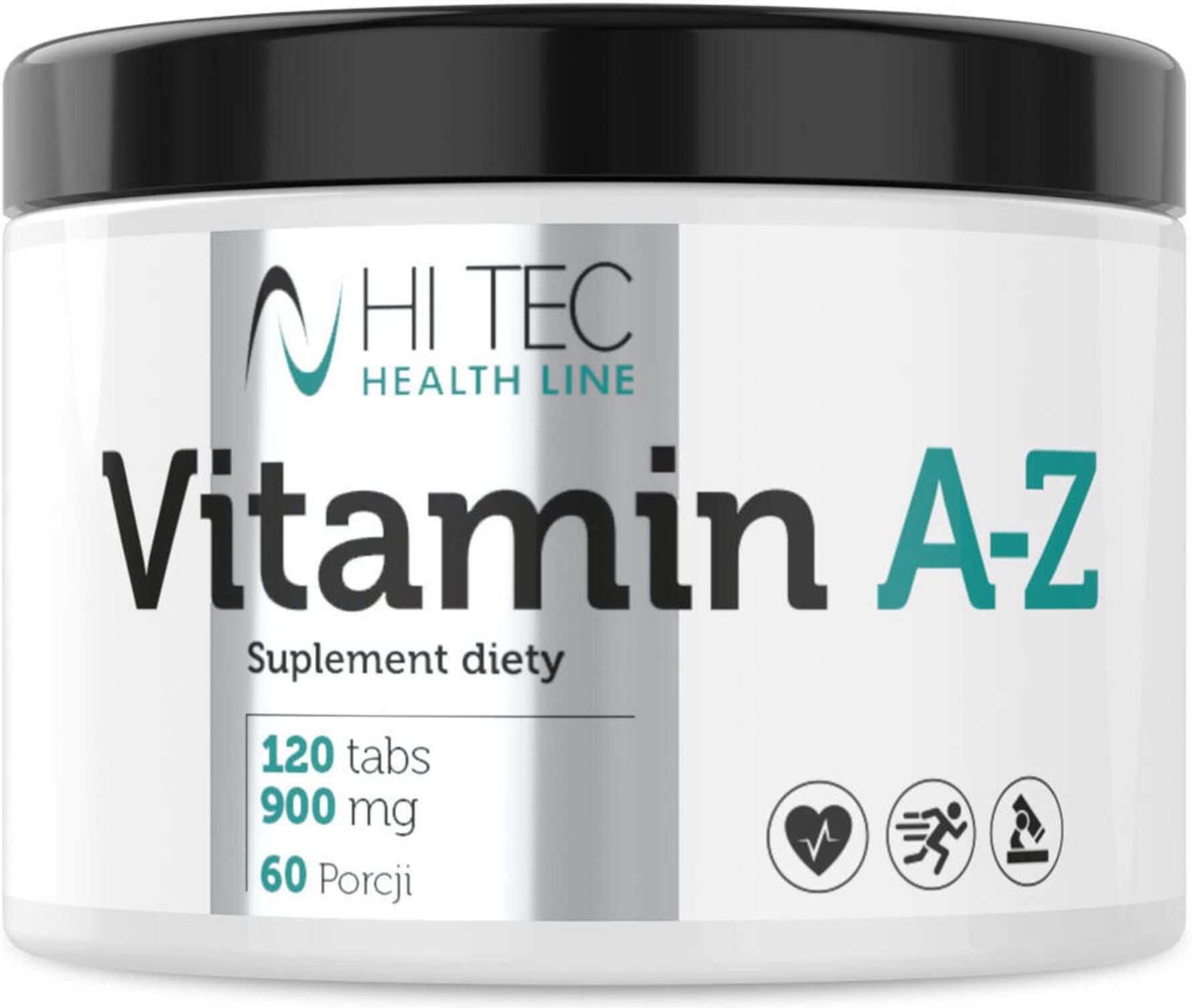 Hi Tec Health Line Vitamin A Z 120 Tab. 900Mg - Ceny i opinie - Ceneo.pl