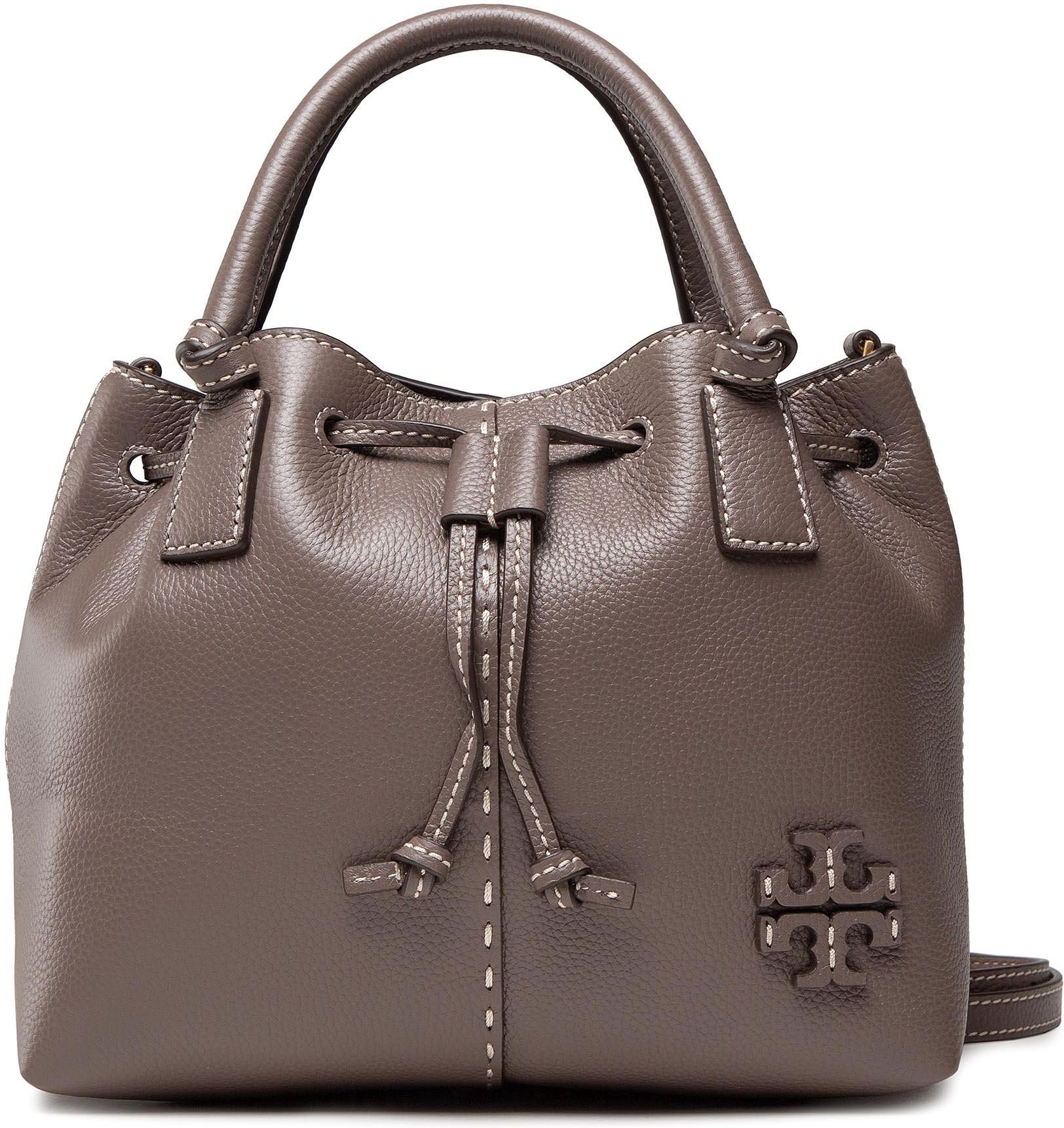 Torebka TORY BURCH - Mcgraw Small Drawstring Satchel 85119 Silver Maple ...