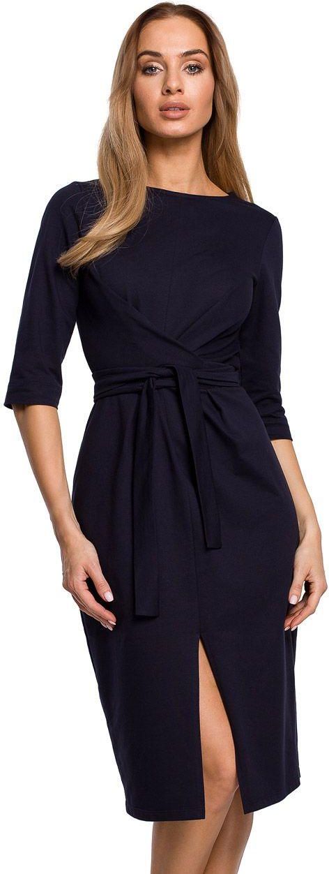 MOE Sukienka M496, Kolor granatowy - Ceny i opinie - Ceneo.pl