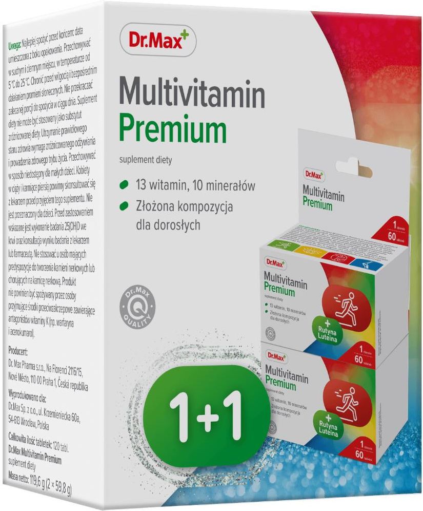 Dr.Max, Multivitamin Premium 60+60 tabl - Opinie i ceny na Ceneo.pl