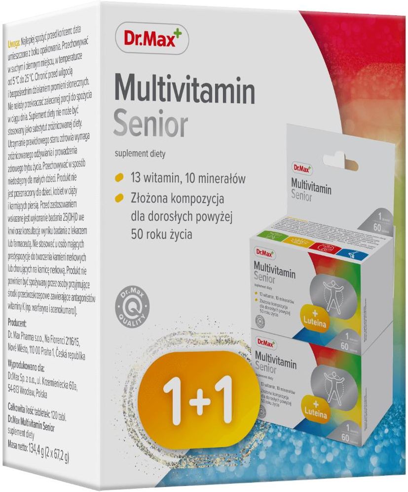 Dr. Max, Multivitamin Senior 60 + 60 tabl - Opinie i ceny na Ceneo.pl