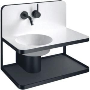 Alape Steel19 Konsola Z Umywalką I Baterią 600X322 Biały Czarny Mat ...