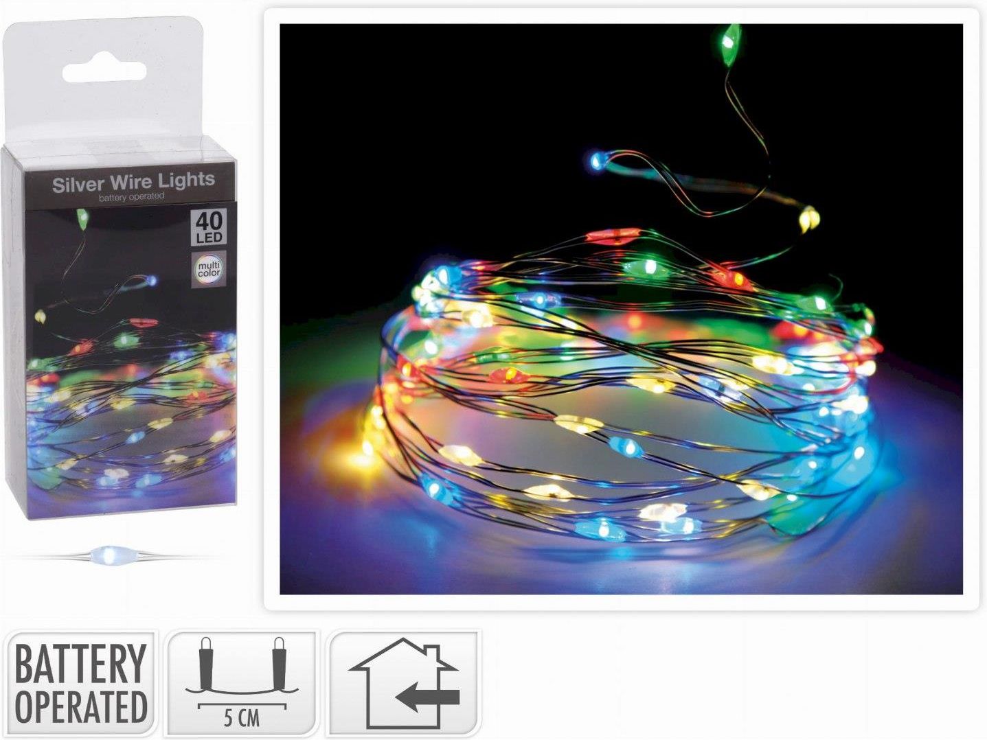 Kmtp Lampki Na Srebrnym Druciku 40 Led Kolorowe Baterie 136900 - Opinie ...