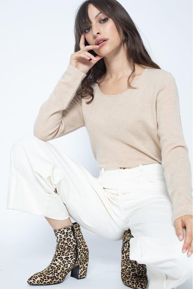 AUTHENTIC CASHMERE Kaszmirowy sweter w kolorze beżowym - Ceny i opinie ...