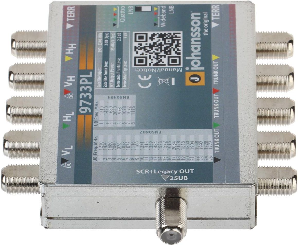 JOHANSSON MULTISWITCH UNICABLE I/II MS-9733PL 5 WEJŚĆ / WYJŚĆ + 1 ...